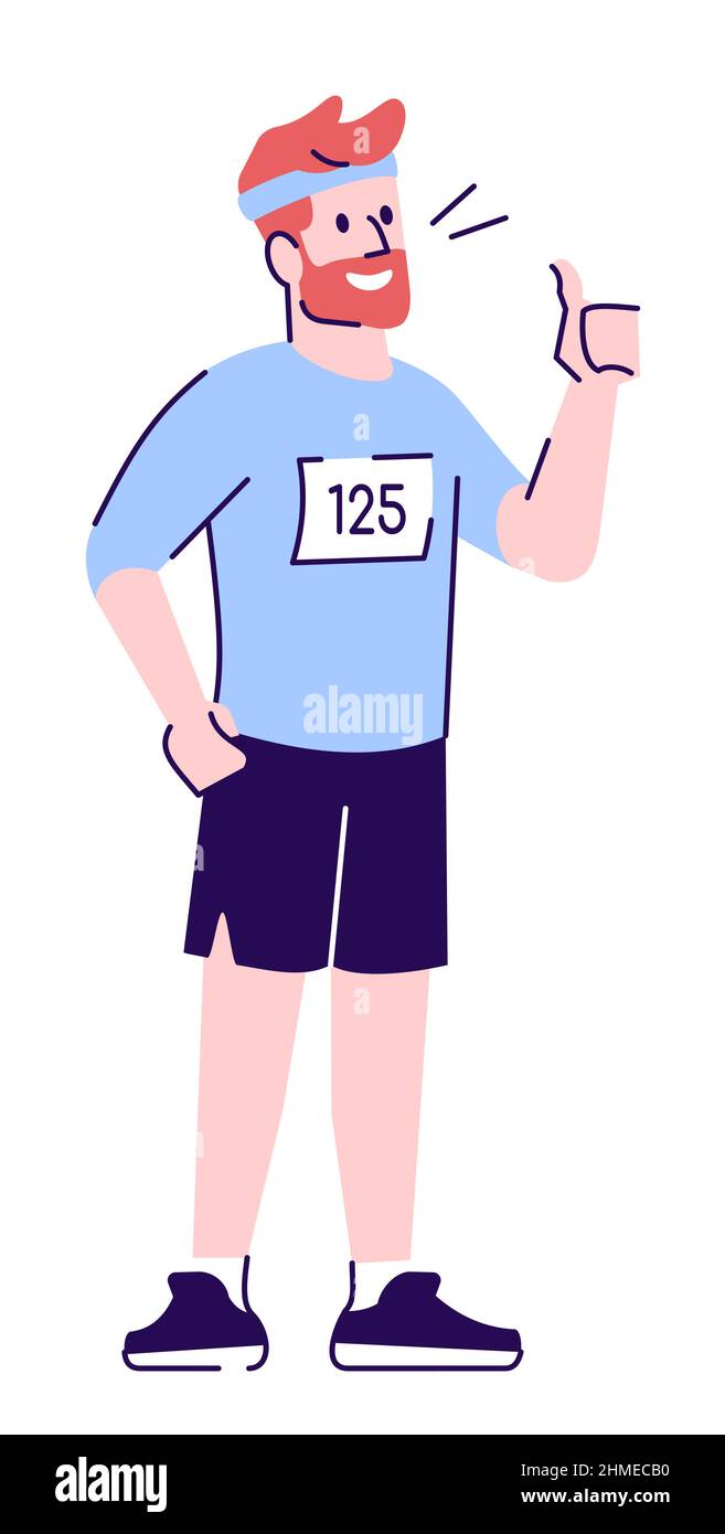 Local champion of running semi flat RGB color vector illustration Stock ...
