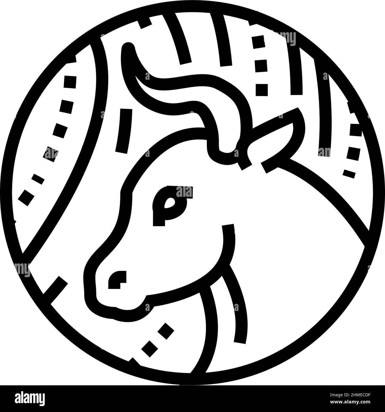 ox chinese horoscope animal line icon vector illustration Stock Vector ...