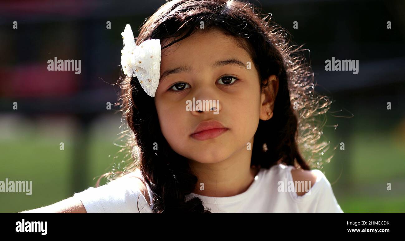 Hispanic Asian mixed race little girl child portrait outside Stock ...