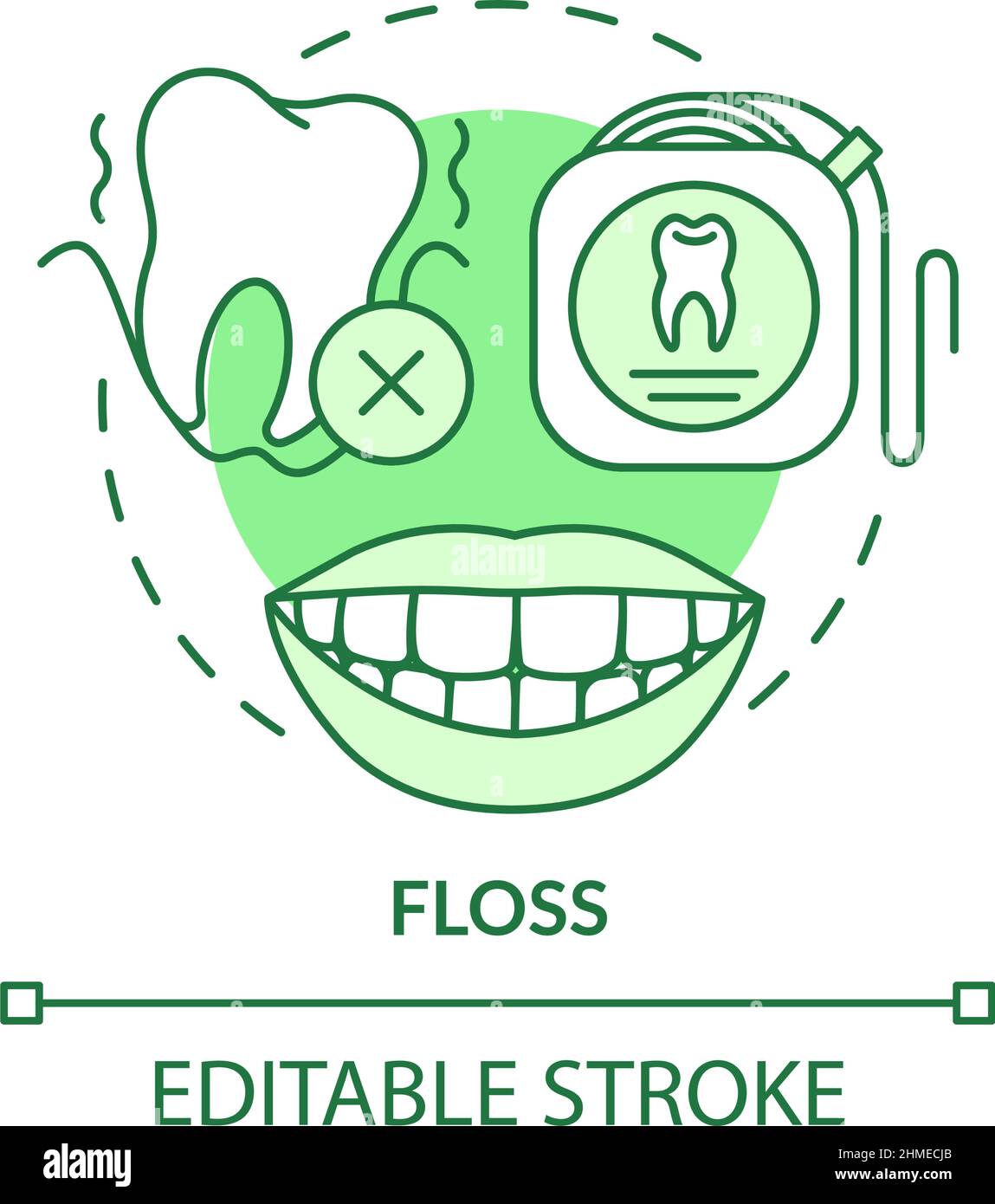 Green line dental floss icon Stock Vector Images - Alamy
