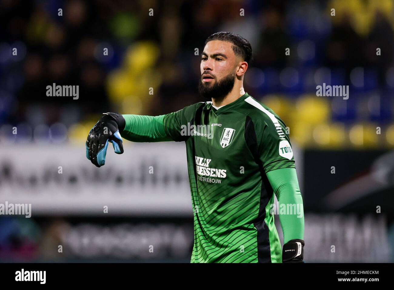 WAALWIJK, NETHERLANDS - FEBRUARY 9: Goalkeeper Issam El Maach of RKC ...