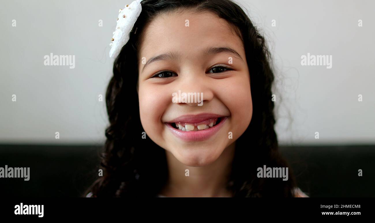 Little girl child portrait smiling, hispanic asian mix race kid ...