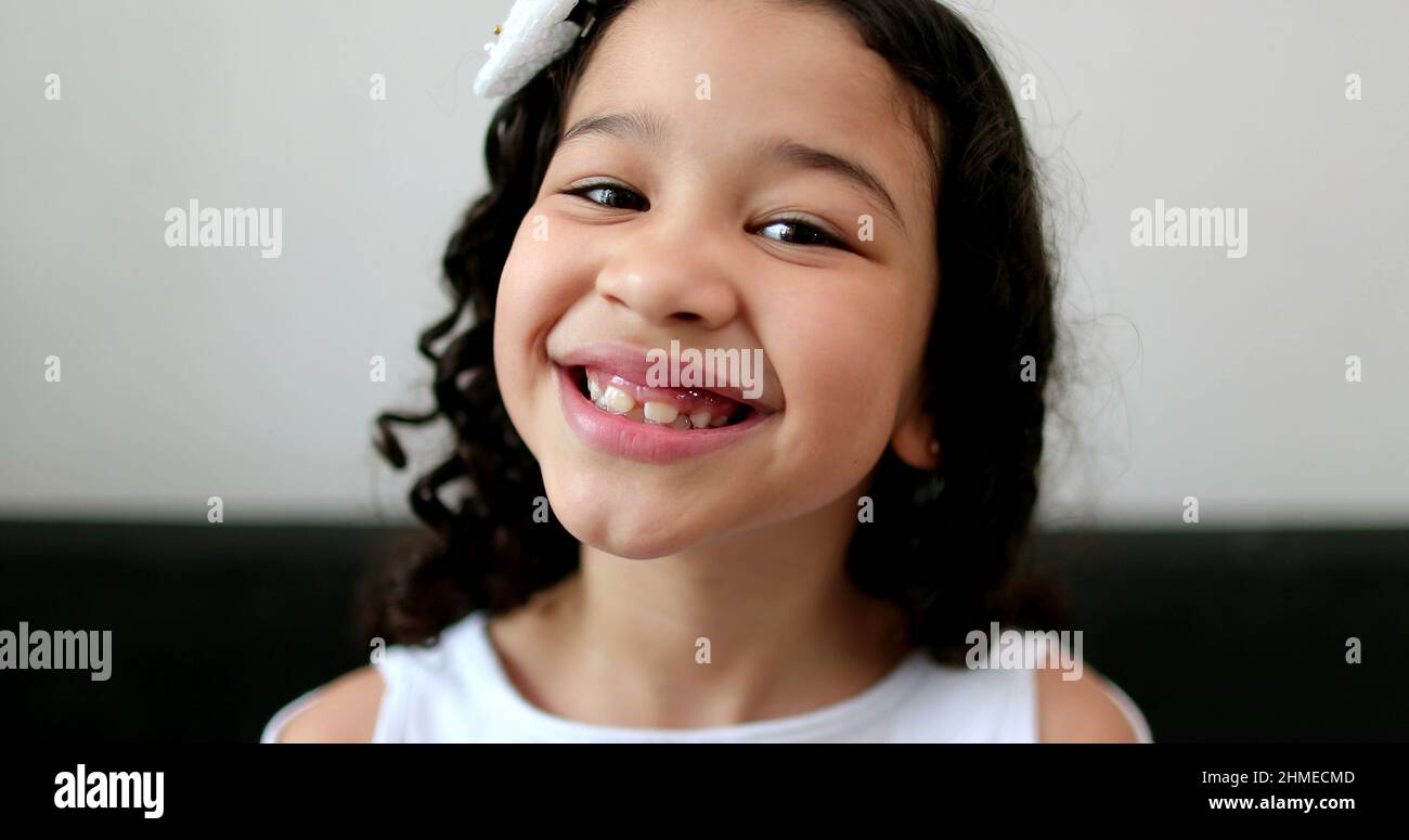Little girl child portrait smiling, hispanic asian mix race kid ...