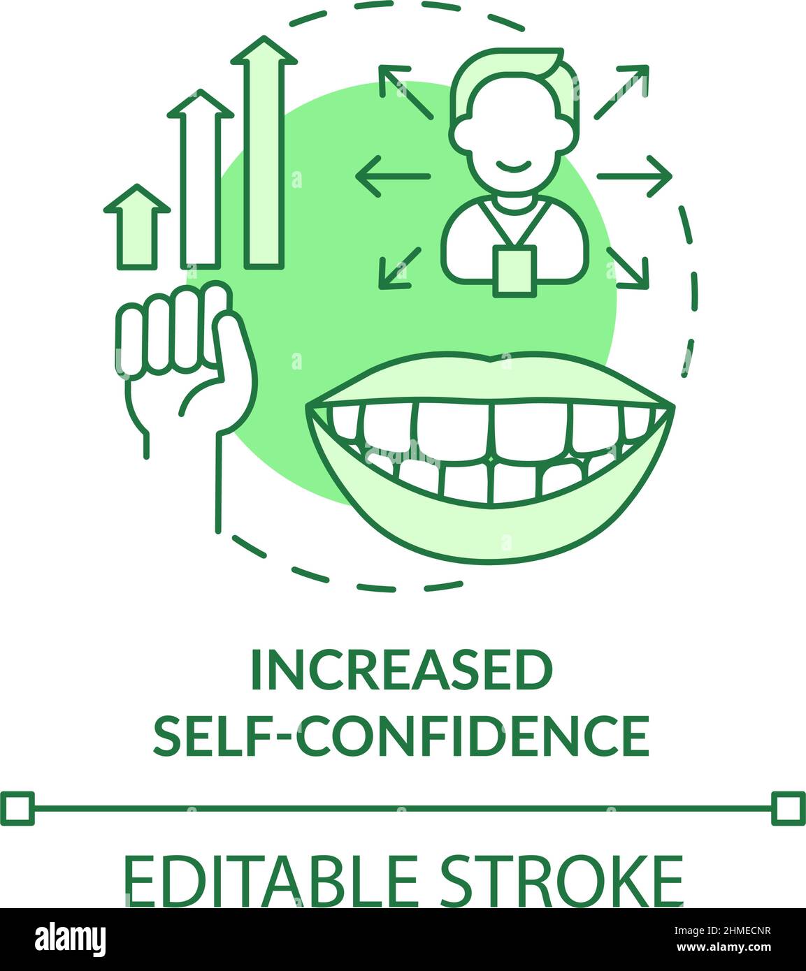 Increased self confidence green concept icon Stock Vector Image & Art ...