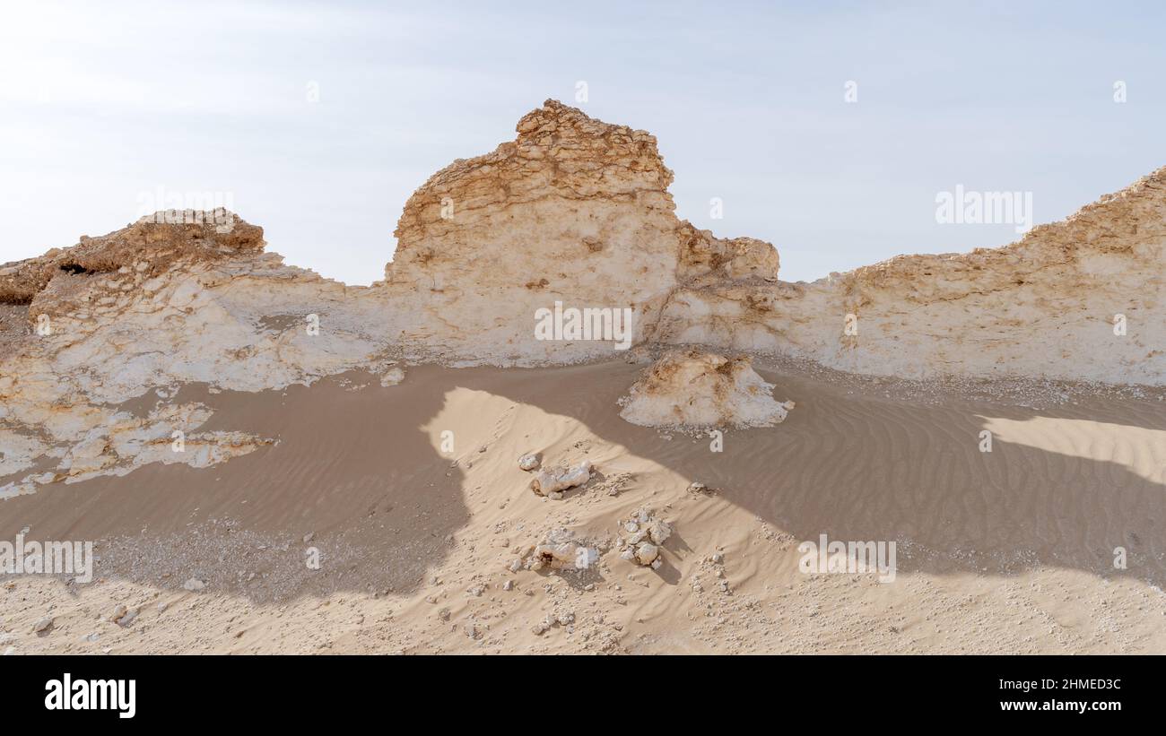 Zekreet desert natural landscape with with many limestone rocks.formed ...