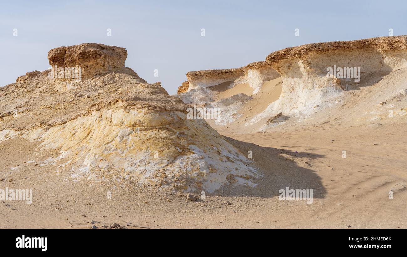 Zekreet desert natural landscape with with many limestone rocks.formed ...