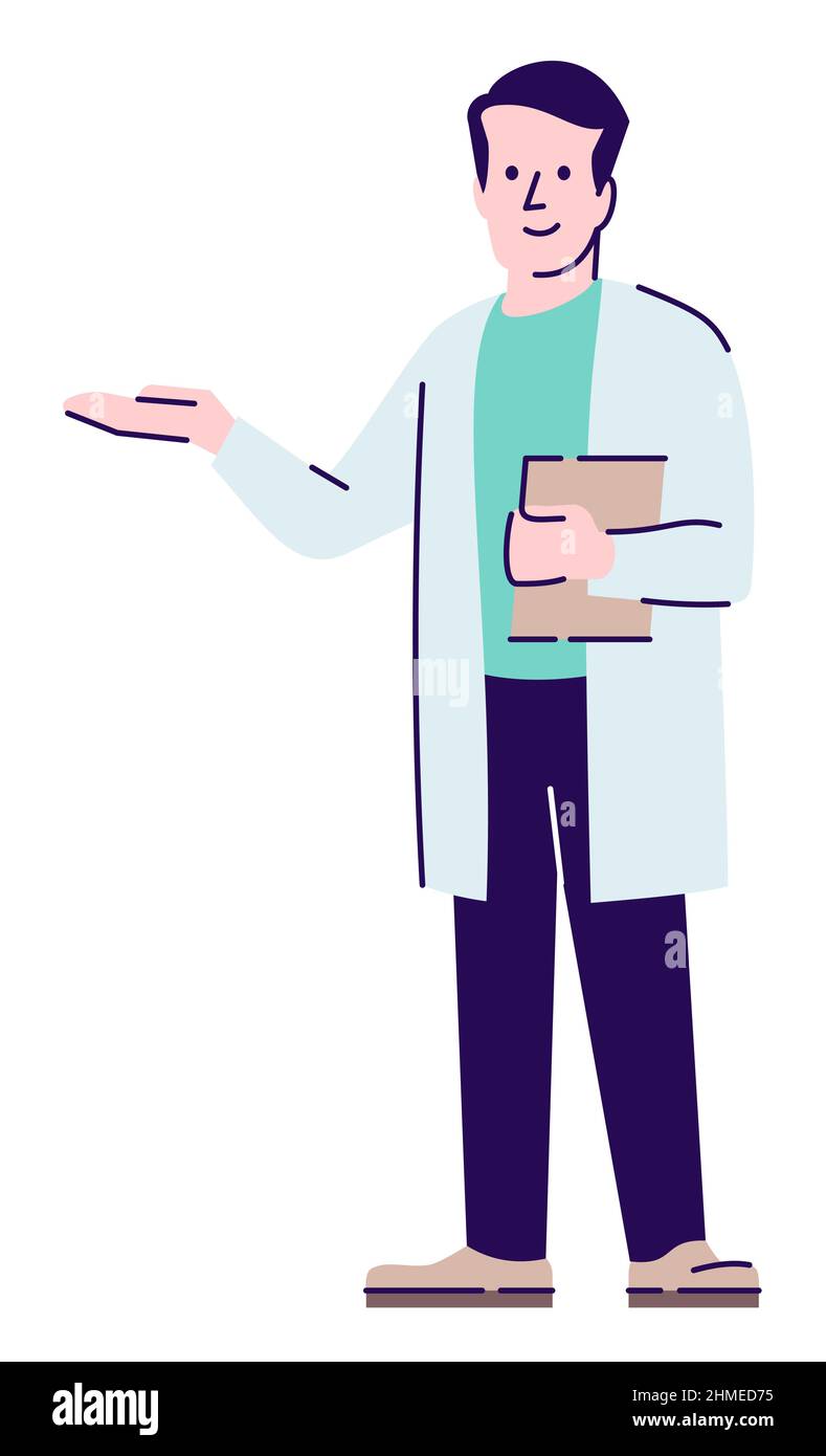 Providing excellent customer service semi flat RGB color vector ...