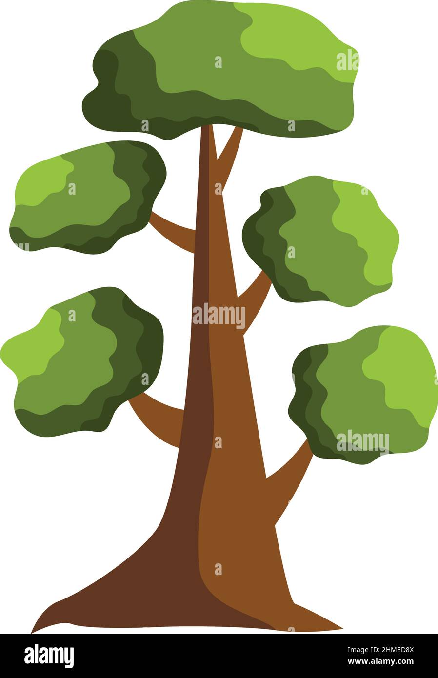 Abstract green tree on white background - Vector illustration Stock ...