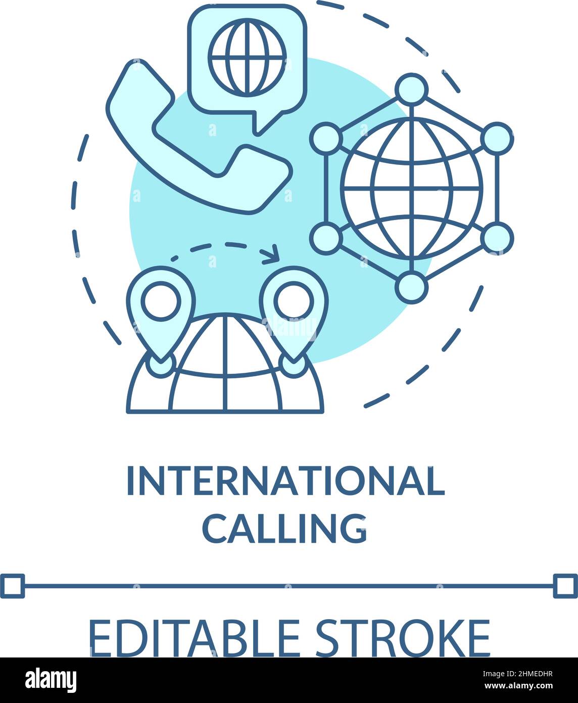 International calling turquoise concept icon Stock Vector Image & Art ...