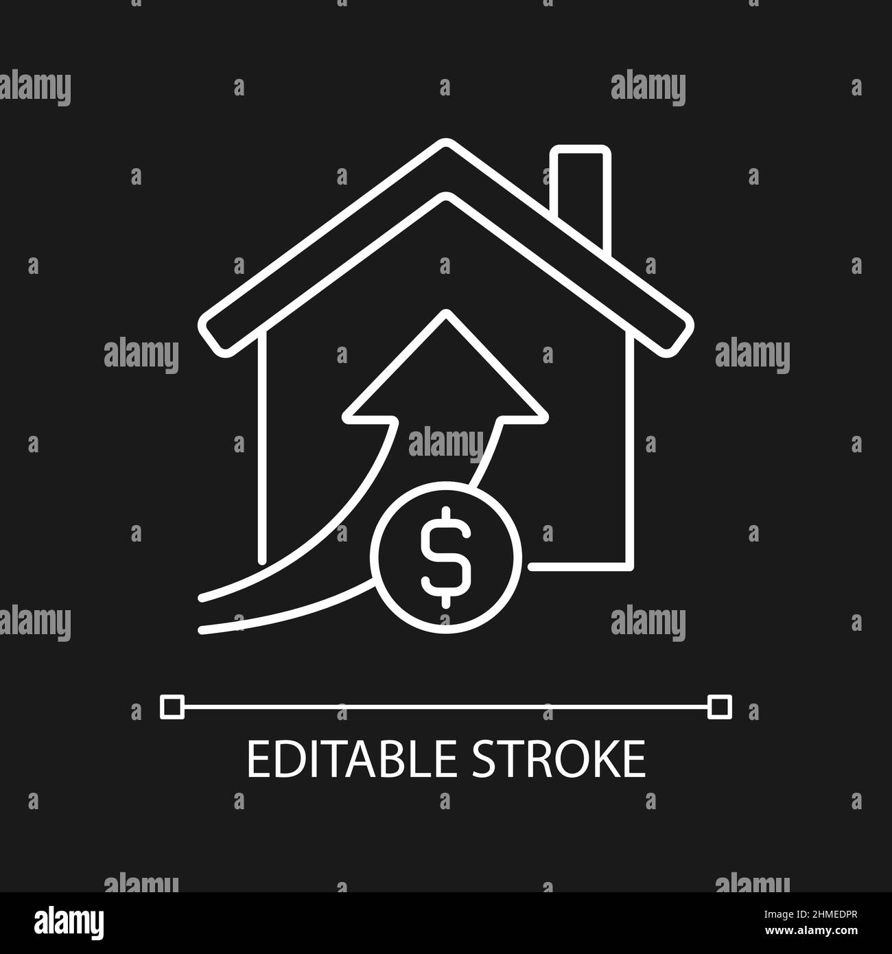 White rising cost housing icon hi-res stock photography and images - Alamy