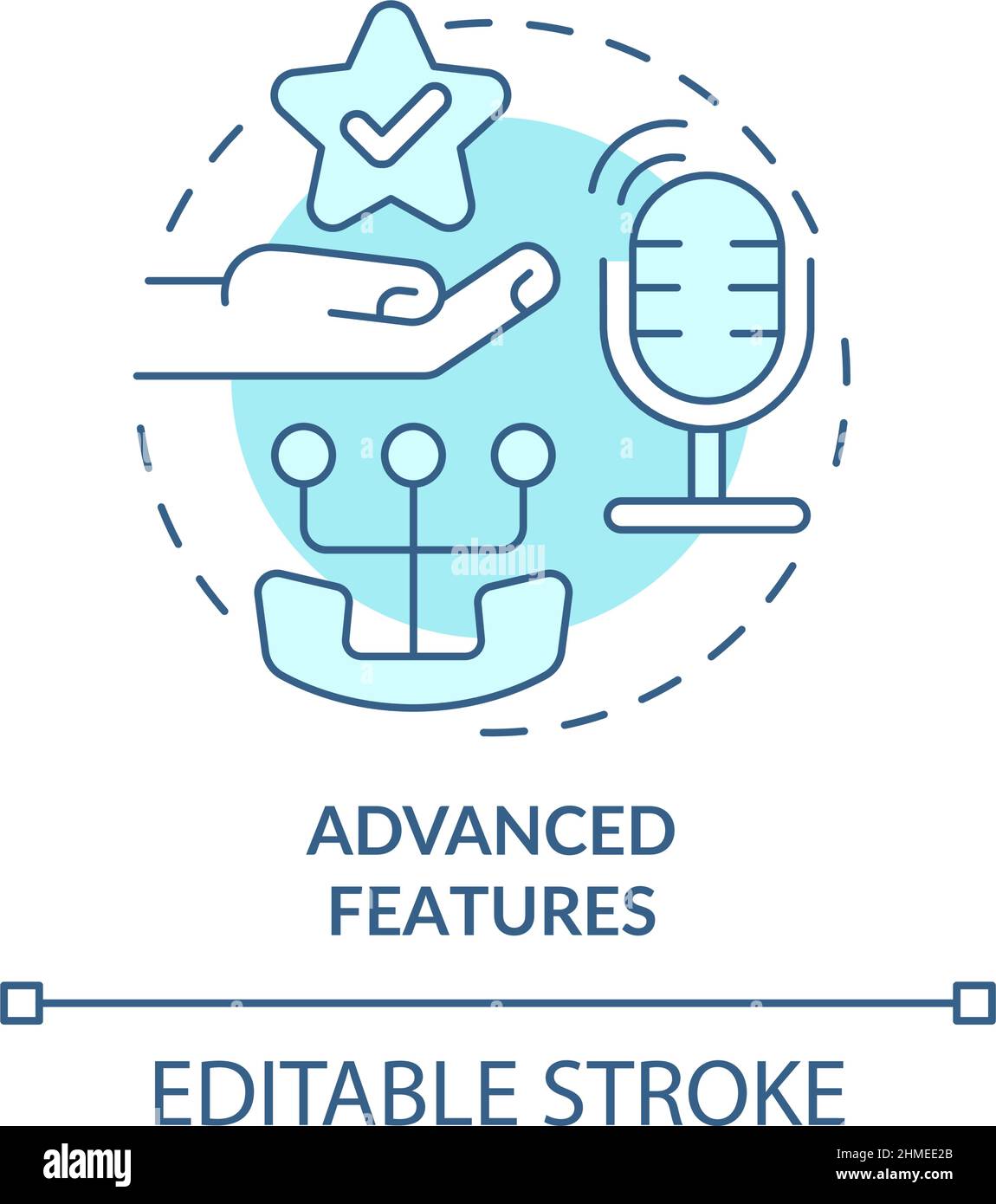 Advanced features turquoise concept icon Stock Vector Image & Art - Alamy