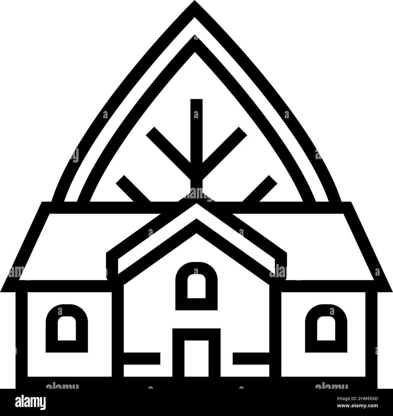 Greenhouse Building Line Icon Vector Illustration Stock Vector Image And Art Alamy