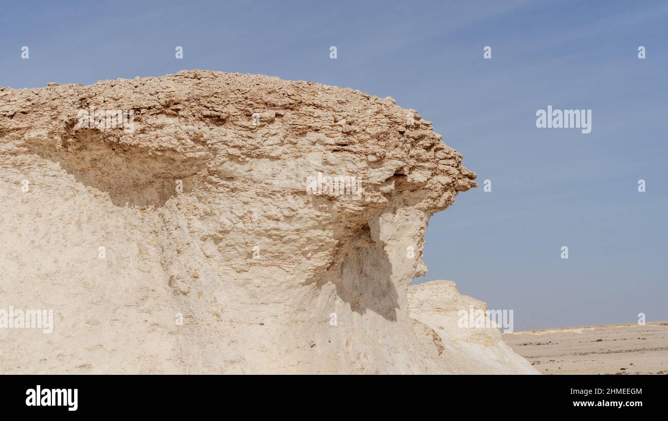 Zekreet desert natural landscape with with many limestone rocks.formed ...
