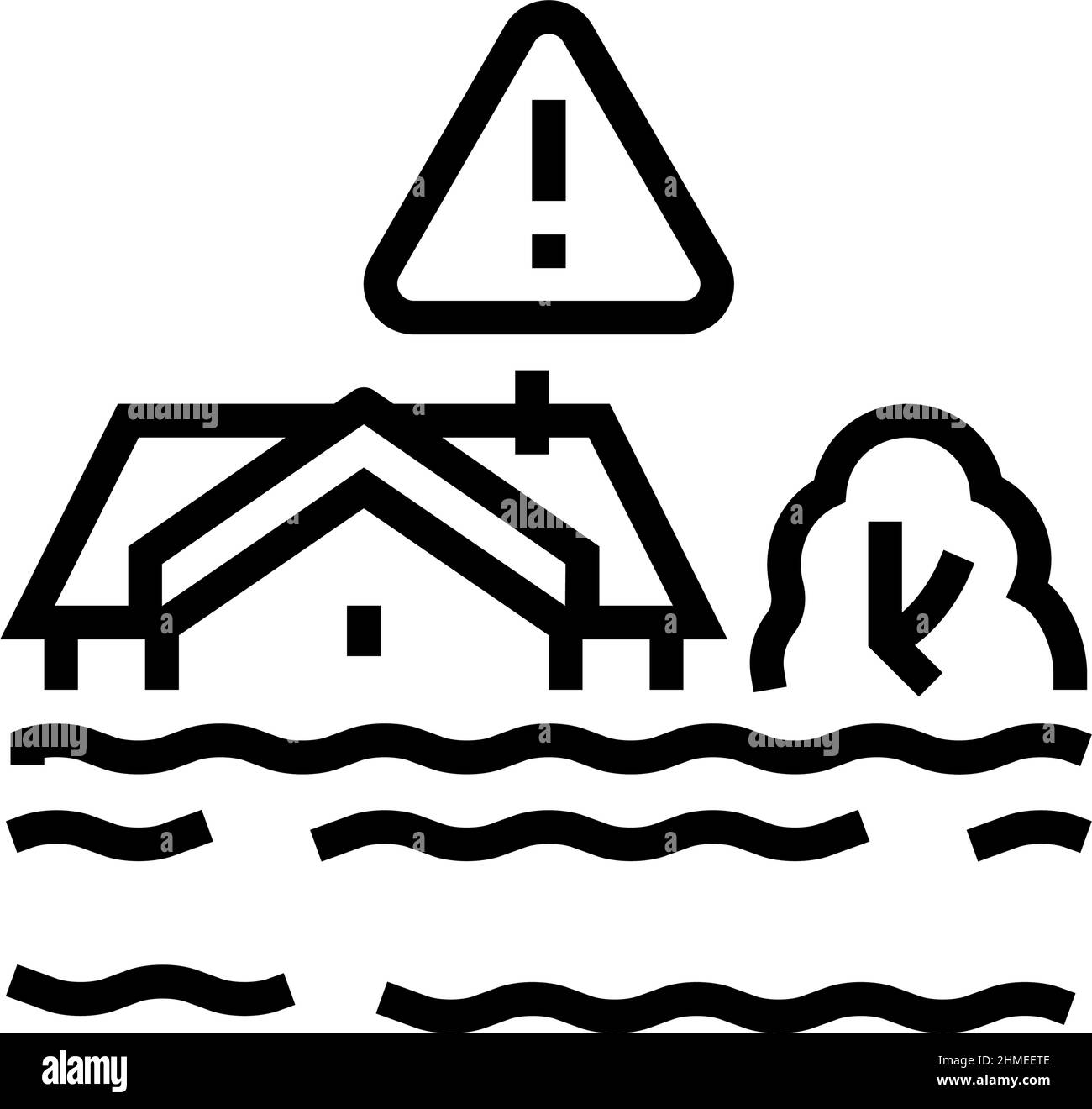 flood land line icon vector illustration Stock Vector Image & Art - Alamy