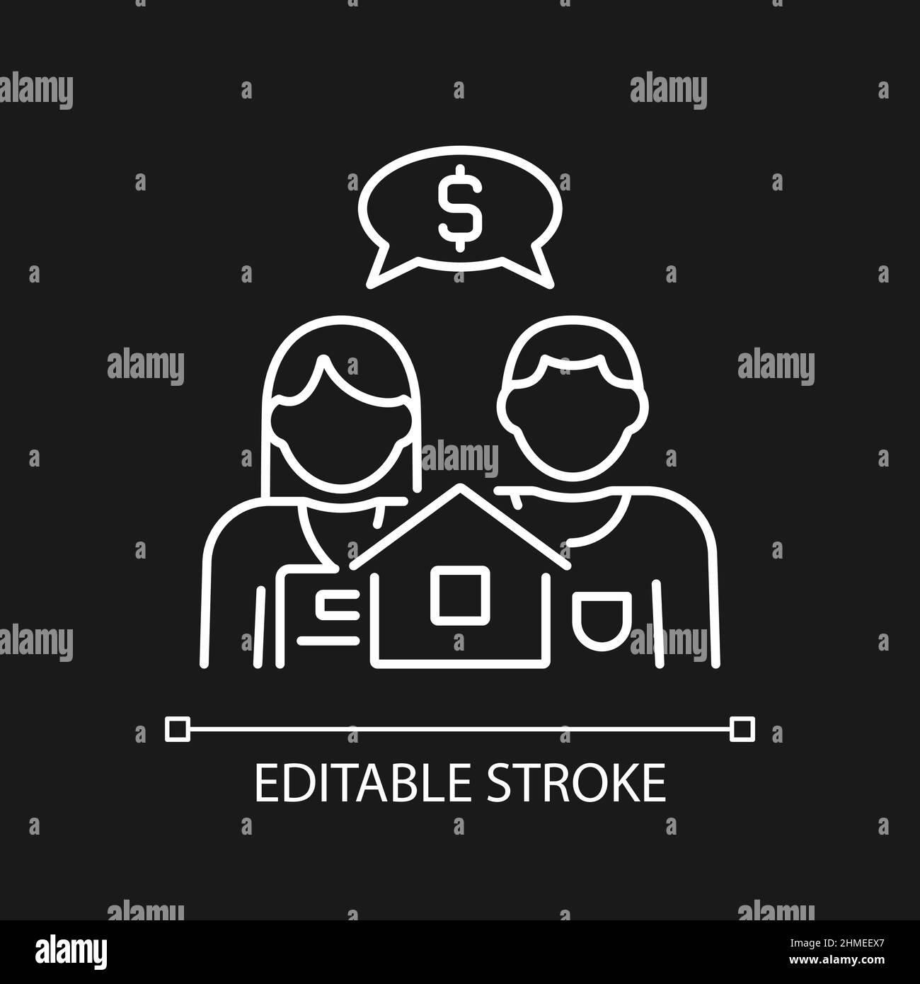 Price negotiation white linear icon for dark theme Stock Vector Image ...