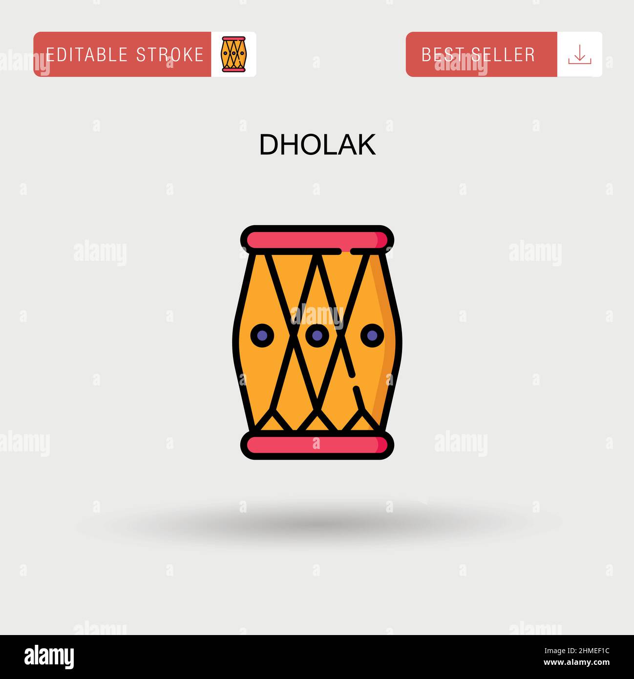 Dholak Simple vector icon Stock Vector Image & Art - Alamy