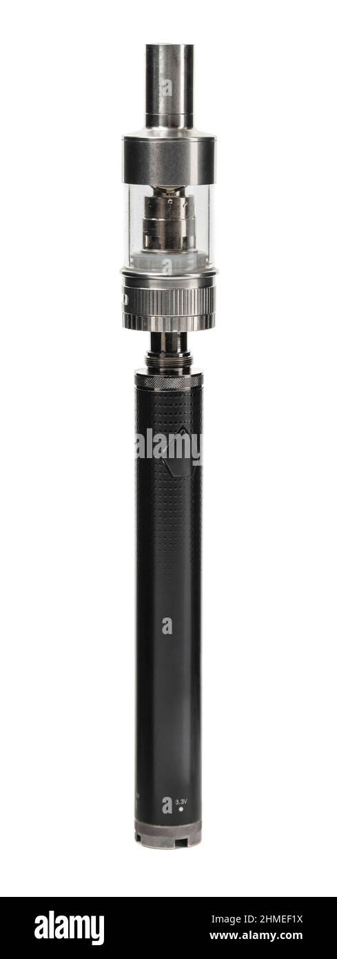 Modern electronic cigarette vaporizer. Isolated on a white background ...