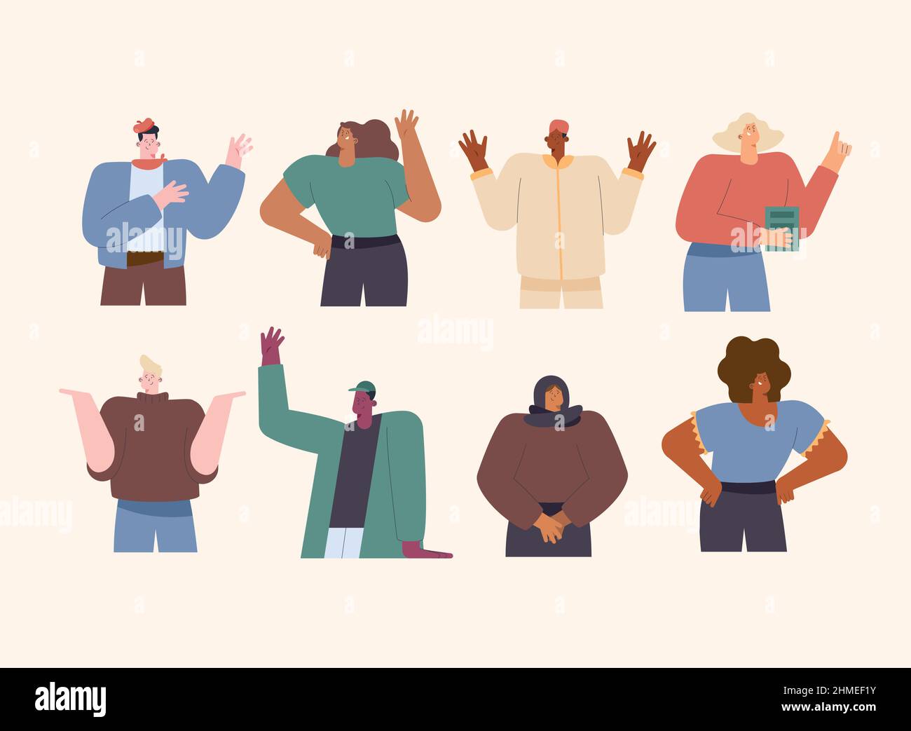 eight persons language learning characters Stock Vector Image & Art - Alamy