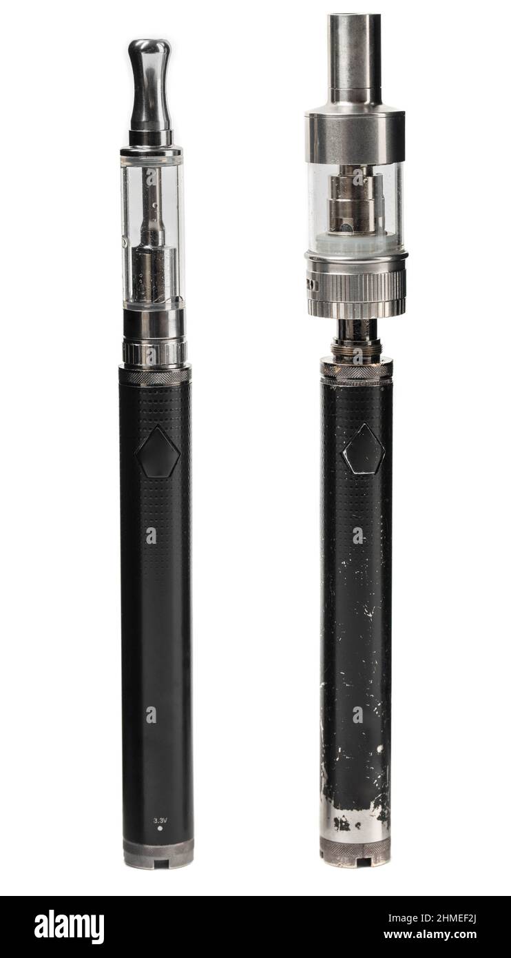 Modern electronic cigarette vaporizers. Isolated on a white background ...