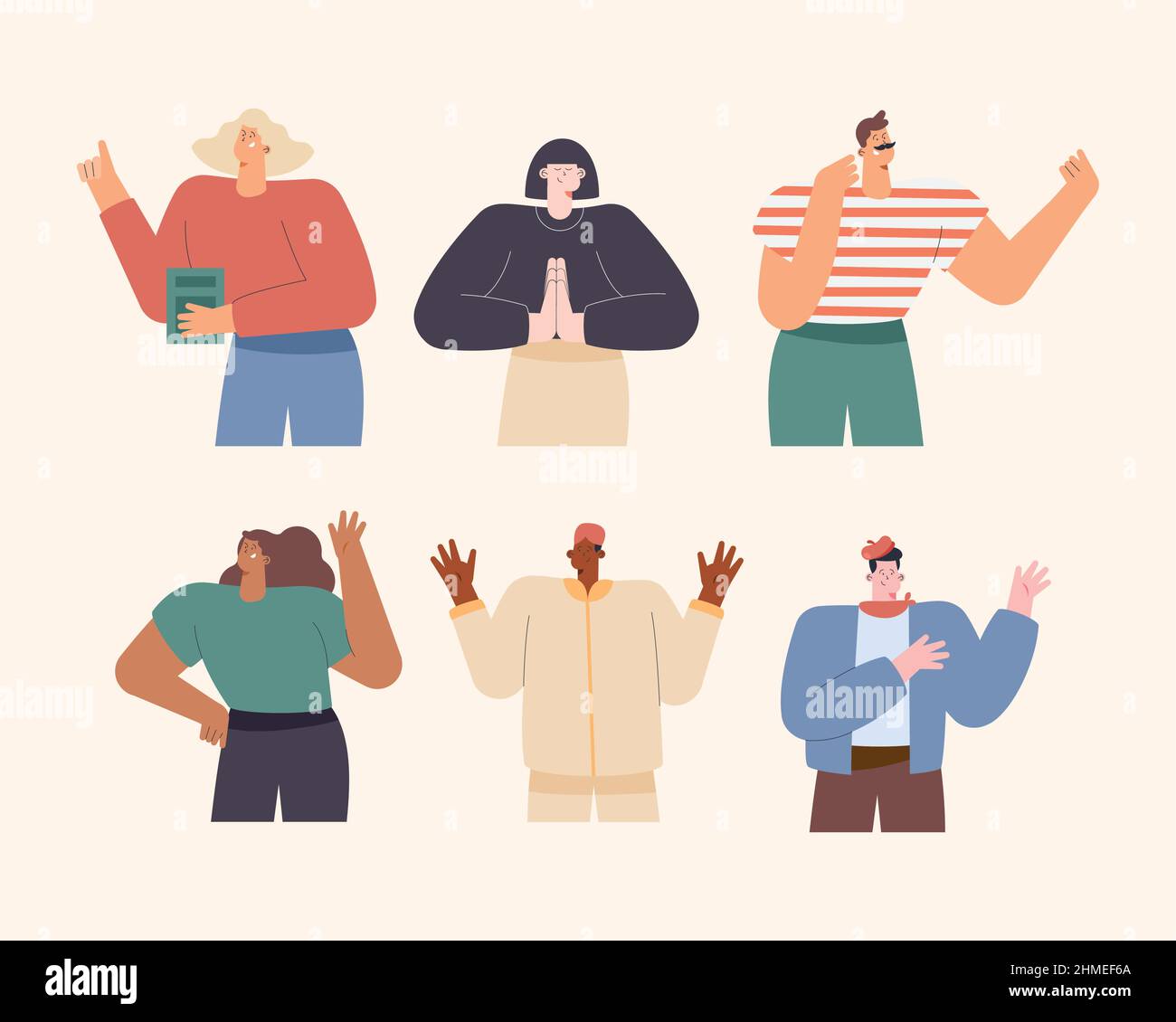 six persons language learning characters Stock Vector Image & Art - Alamy