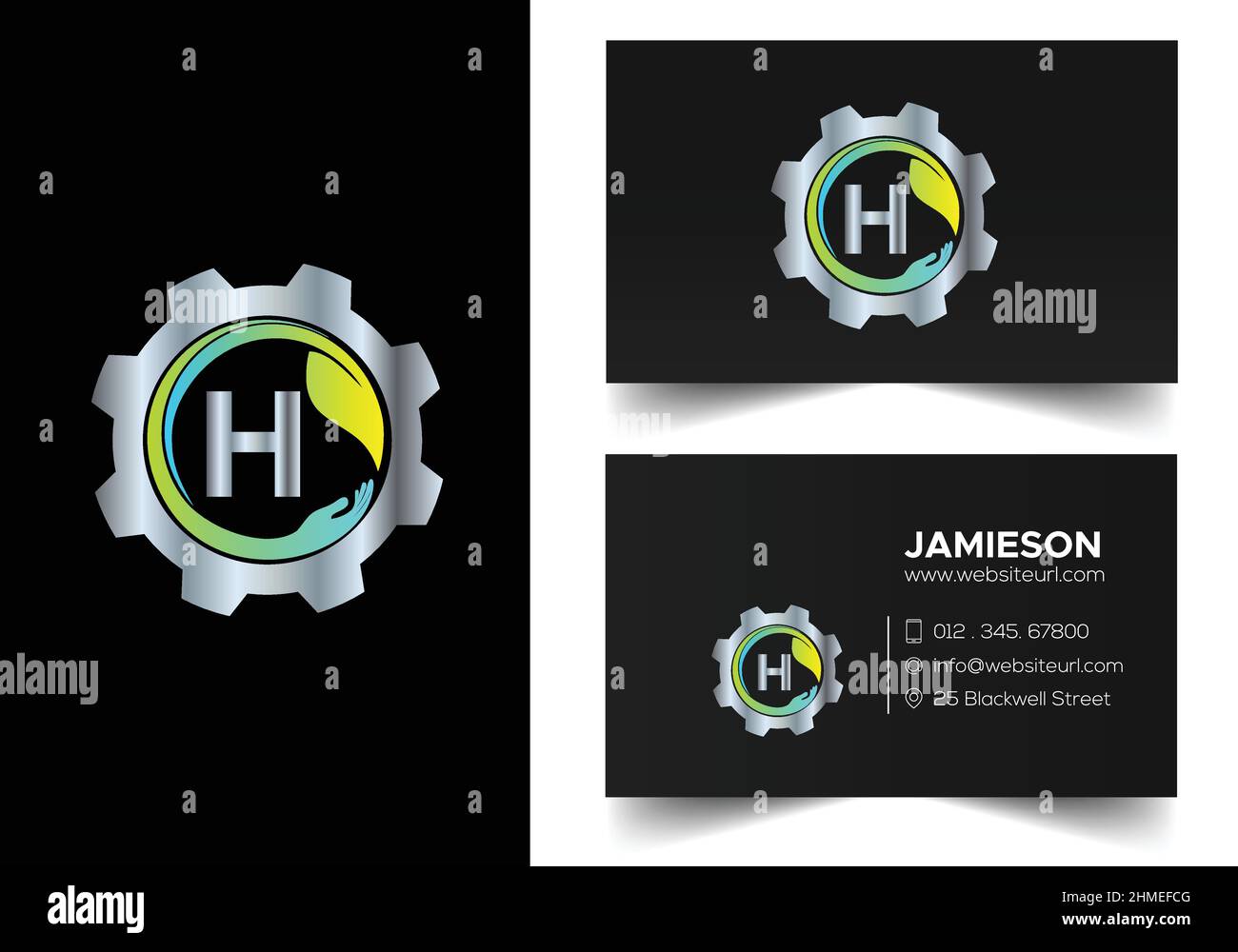H gear logo Stock Vector Images - Alamy