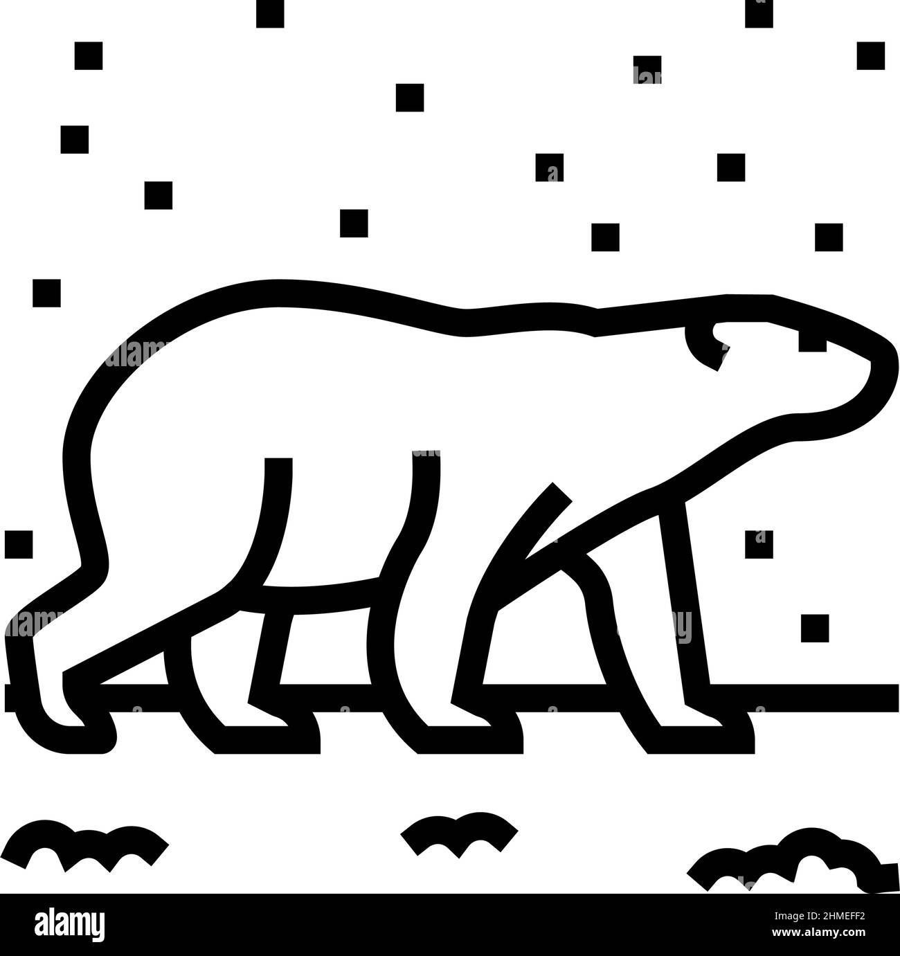 polar bear line icon vector illustration Stock Vector Image & Art - Alamy