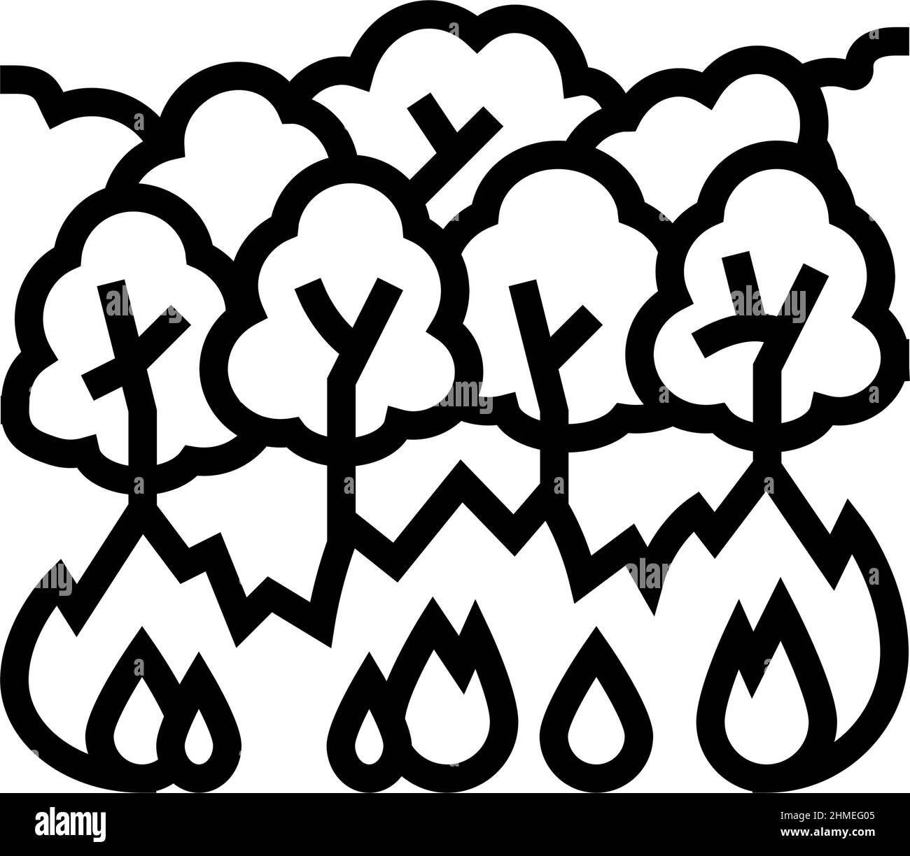 tree fire line icon vector illustration Stock Vector Image & Art - Alamy