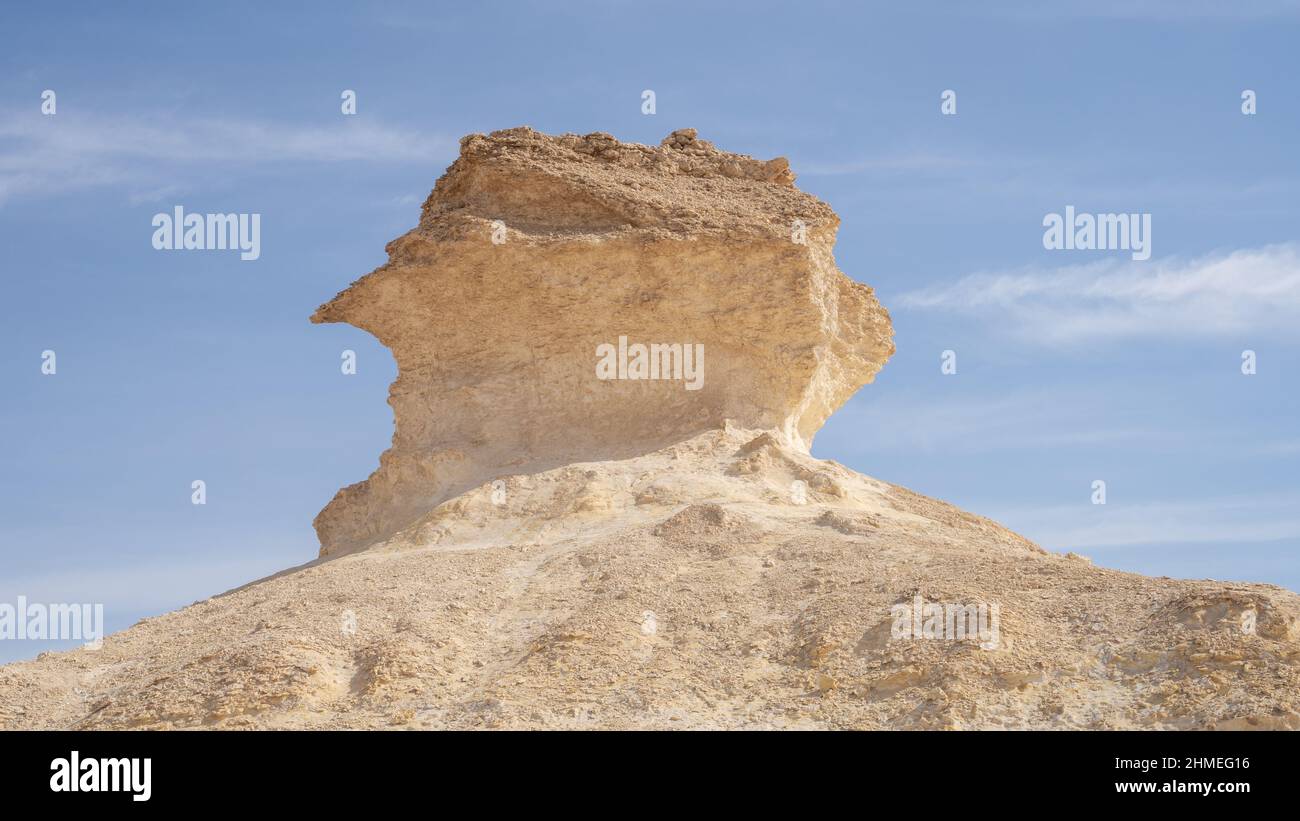 Zekreet ,Qatar- December 12,2021 : Mushroom shaped limestone rokcs in ...