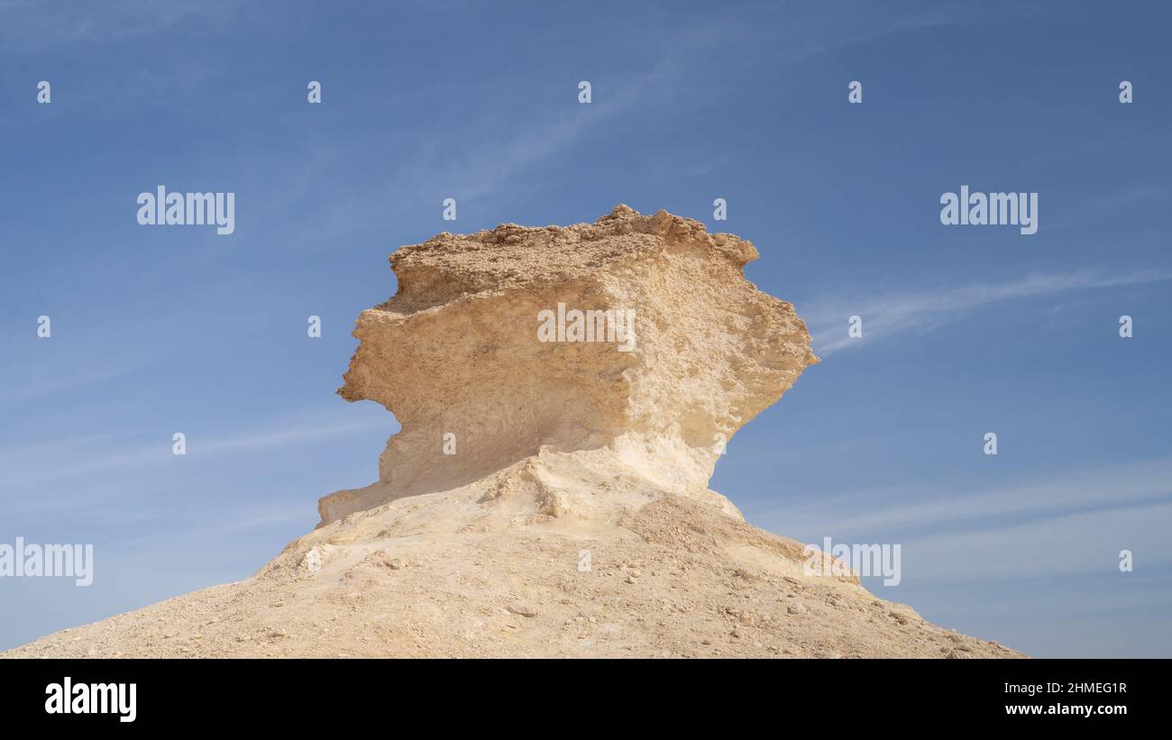 Zekreet ,Qatar- December 12,2021 : Mushroom shaped limestone rokcs in ...