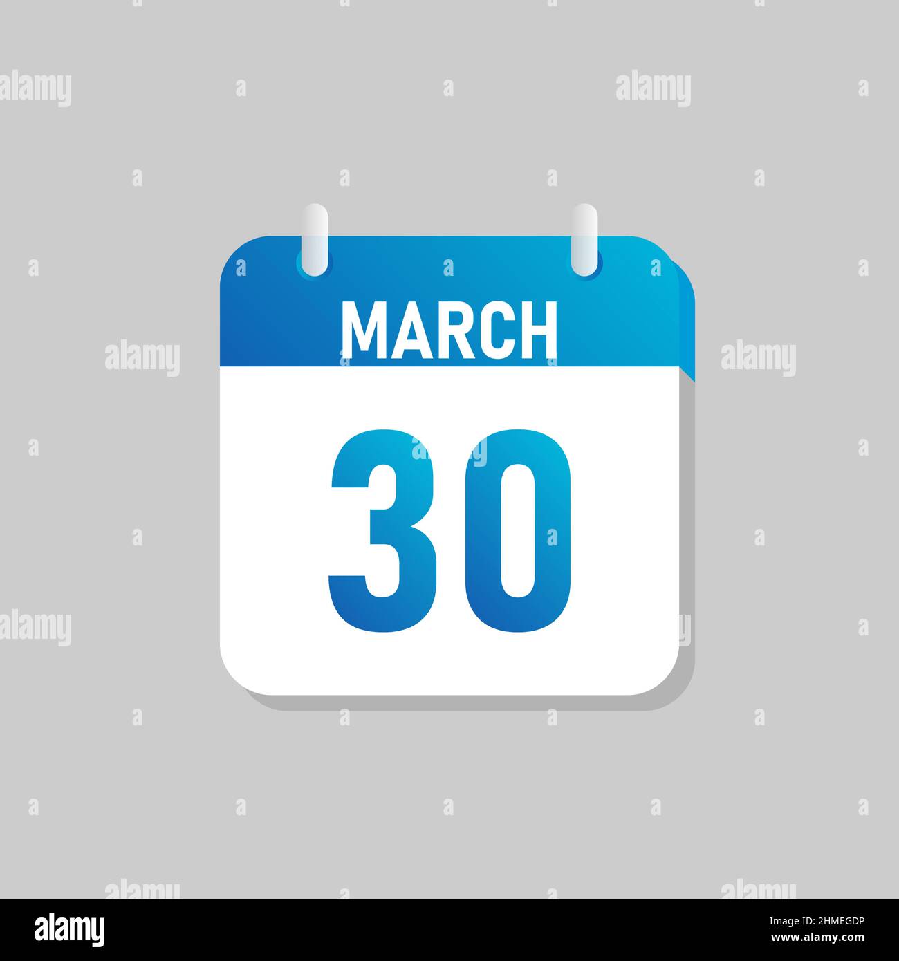 White daily calendar Icon March in a Flat Design style. Easy to edit ...