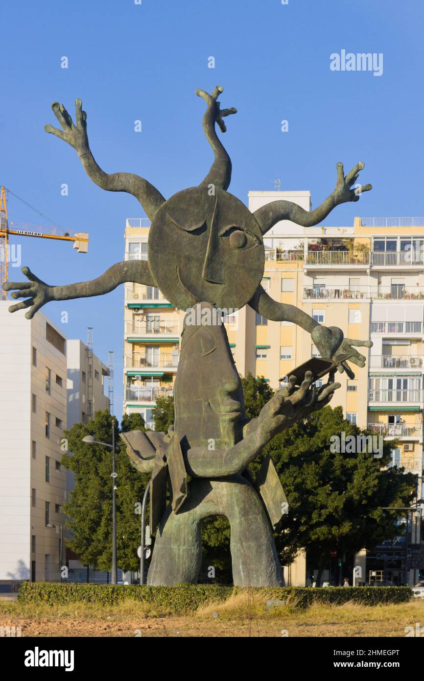 February, 2022. Valencia, Spain. Bronze sculpture made by J. García ...