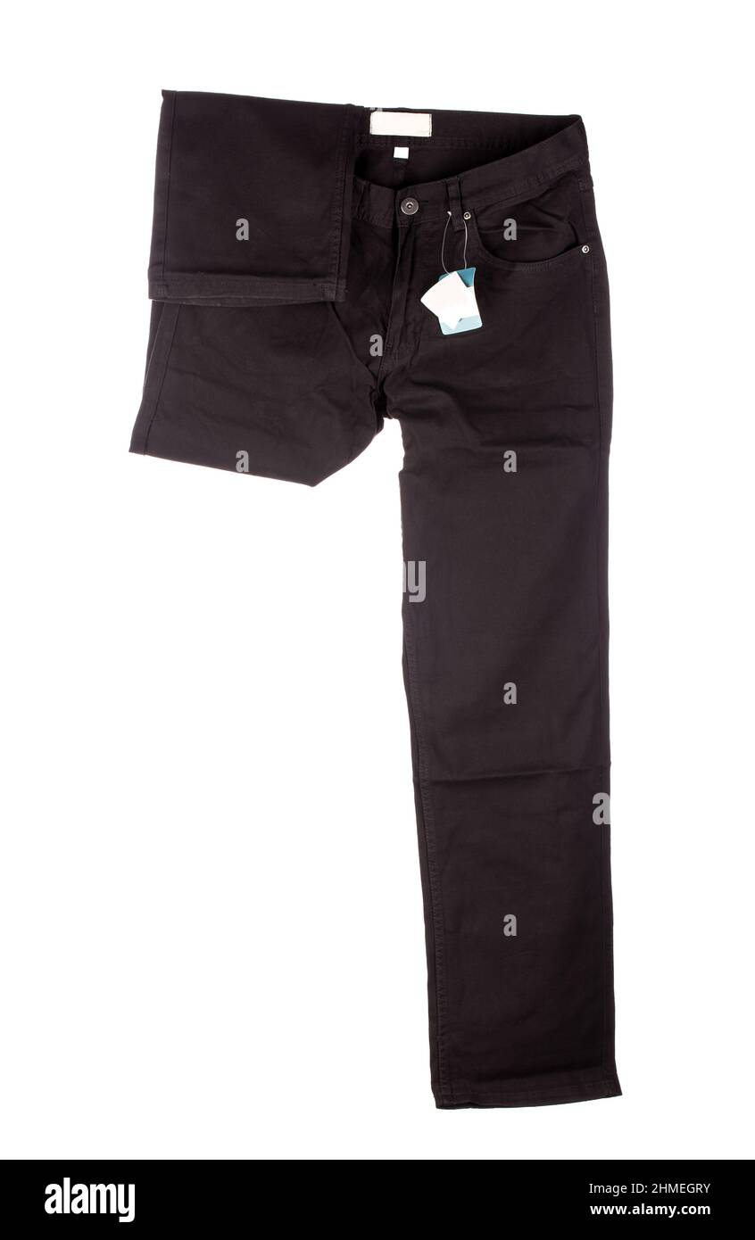 Black pants. Front view Isolated on a white background Stock Photo - Alamy