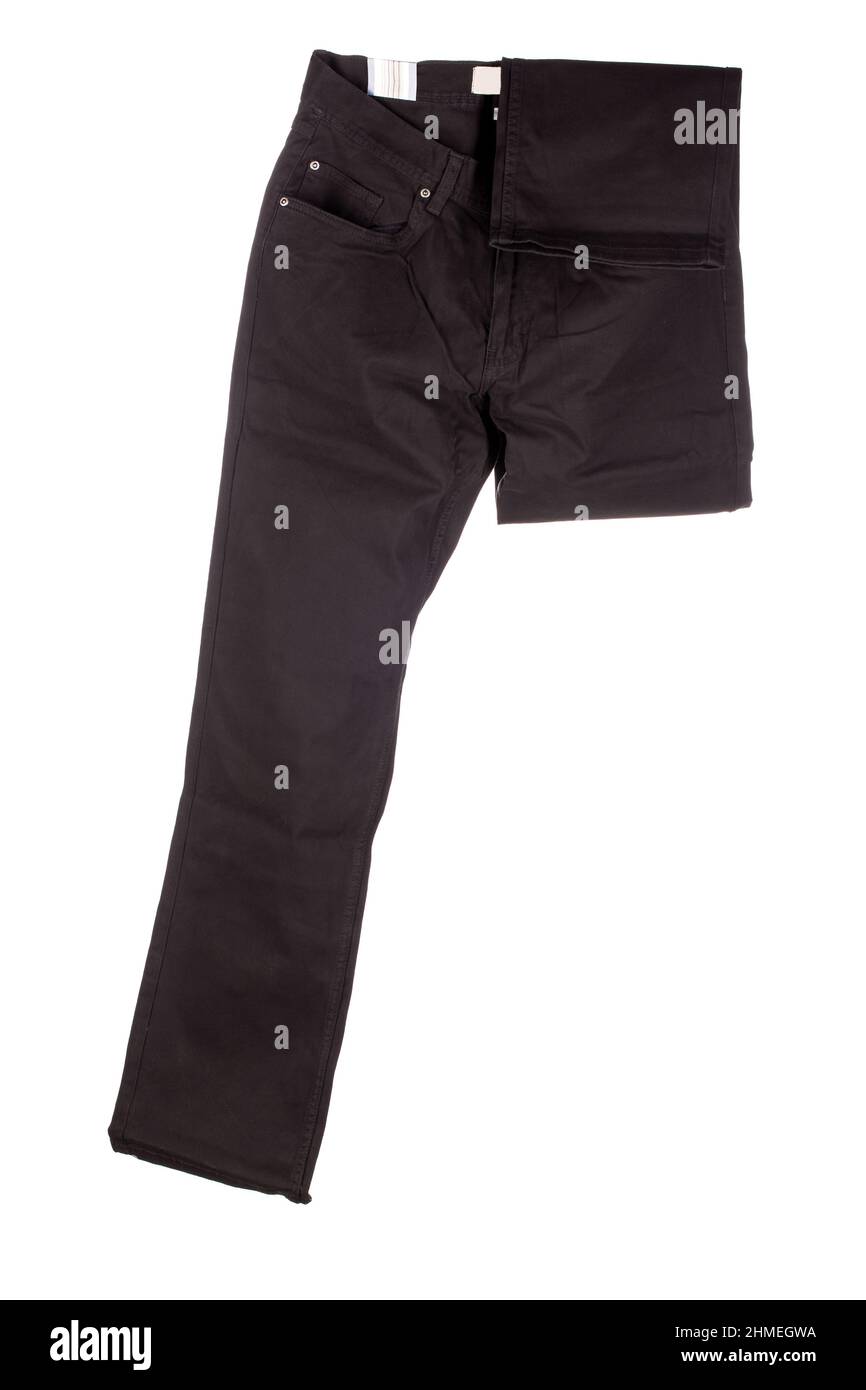 Black pants. Front view Isolated on a white background Stock Photo - Alamy