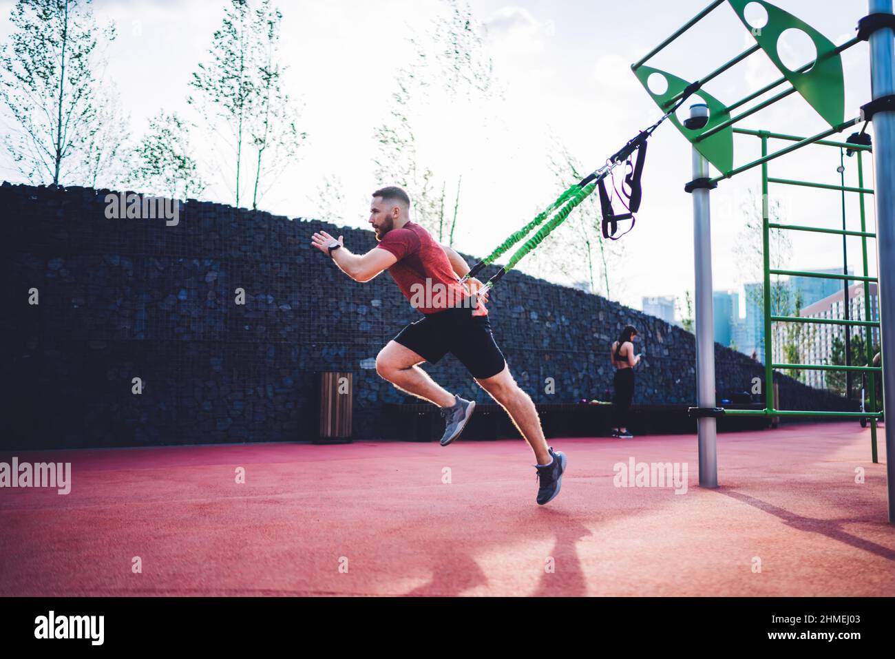 Active athlete running on spot Stock Photo - Alamy