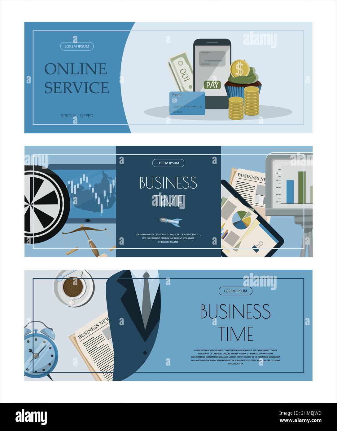 Financial investment banners. Vector flat Backgrounds for the website ...