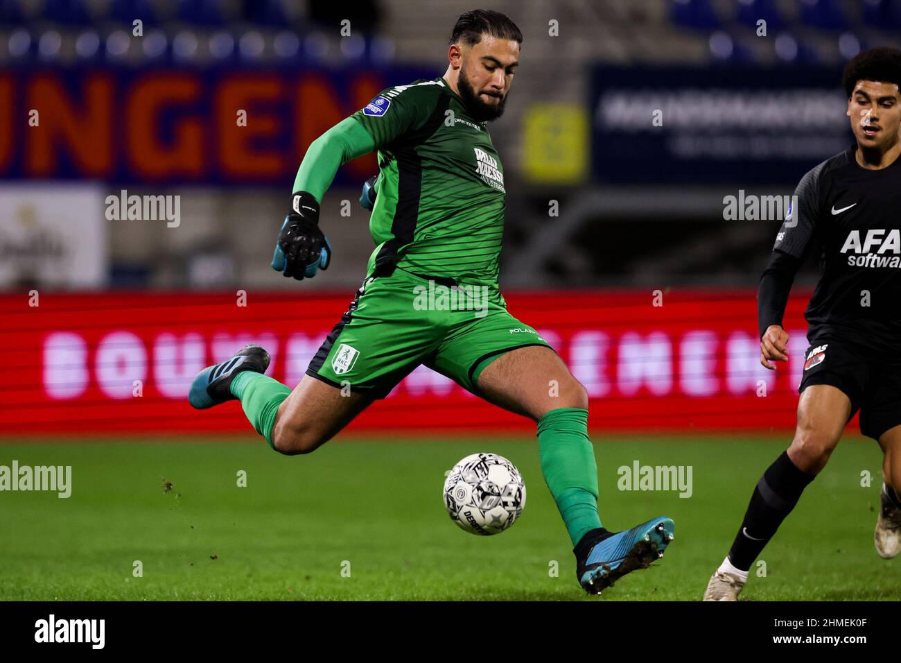 WAALWIJK, NETHERLANDS - FEBRUARY 9: Goalkeeper Issam El Maach of RKC ...