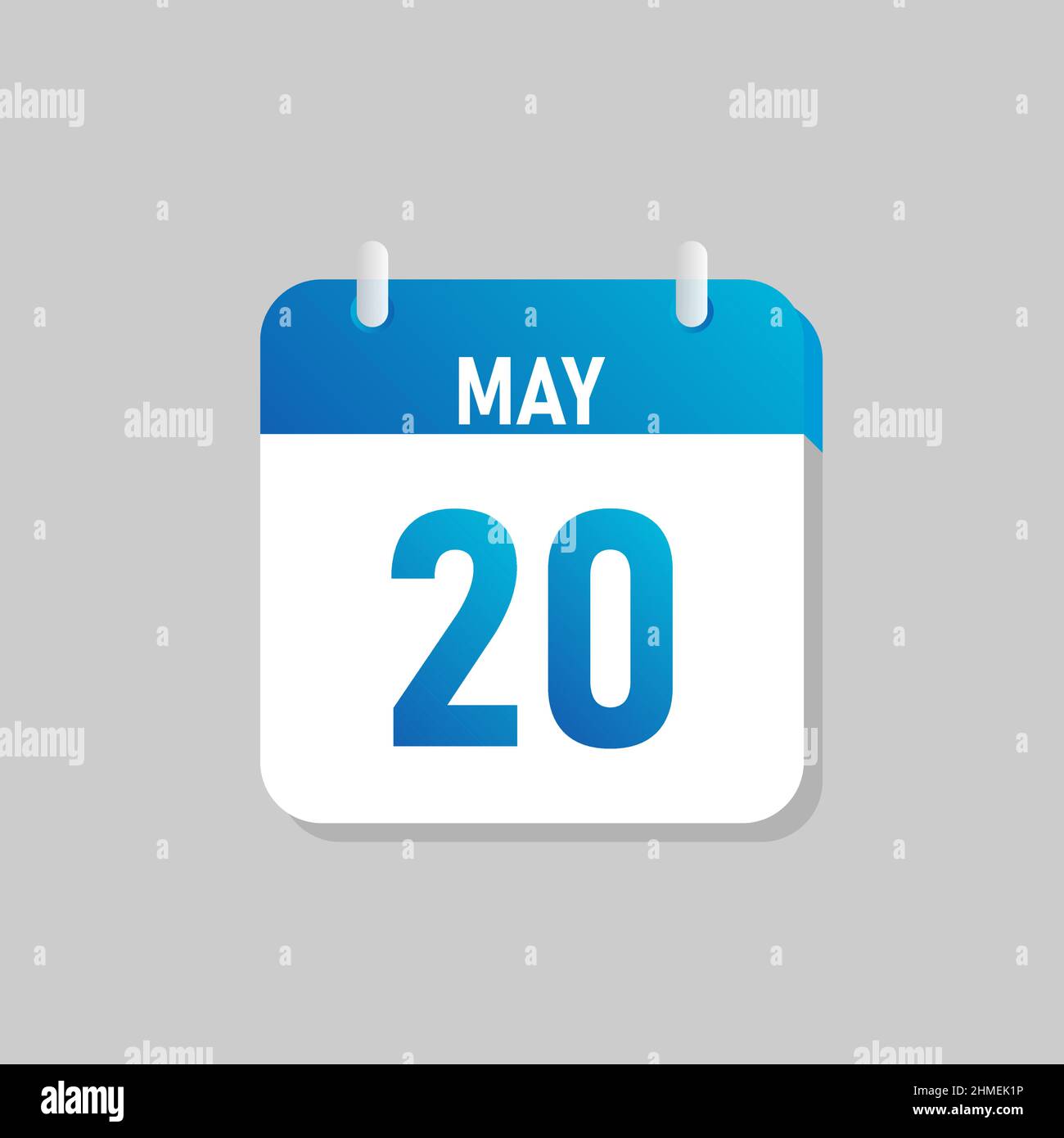 White daily calendar Icon May in a Flat Design style. Easy to edit ...