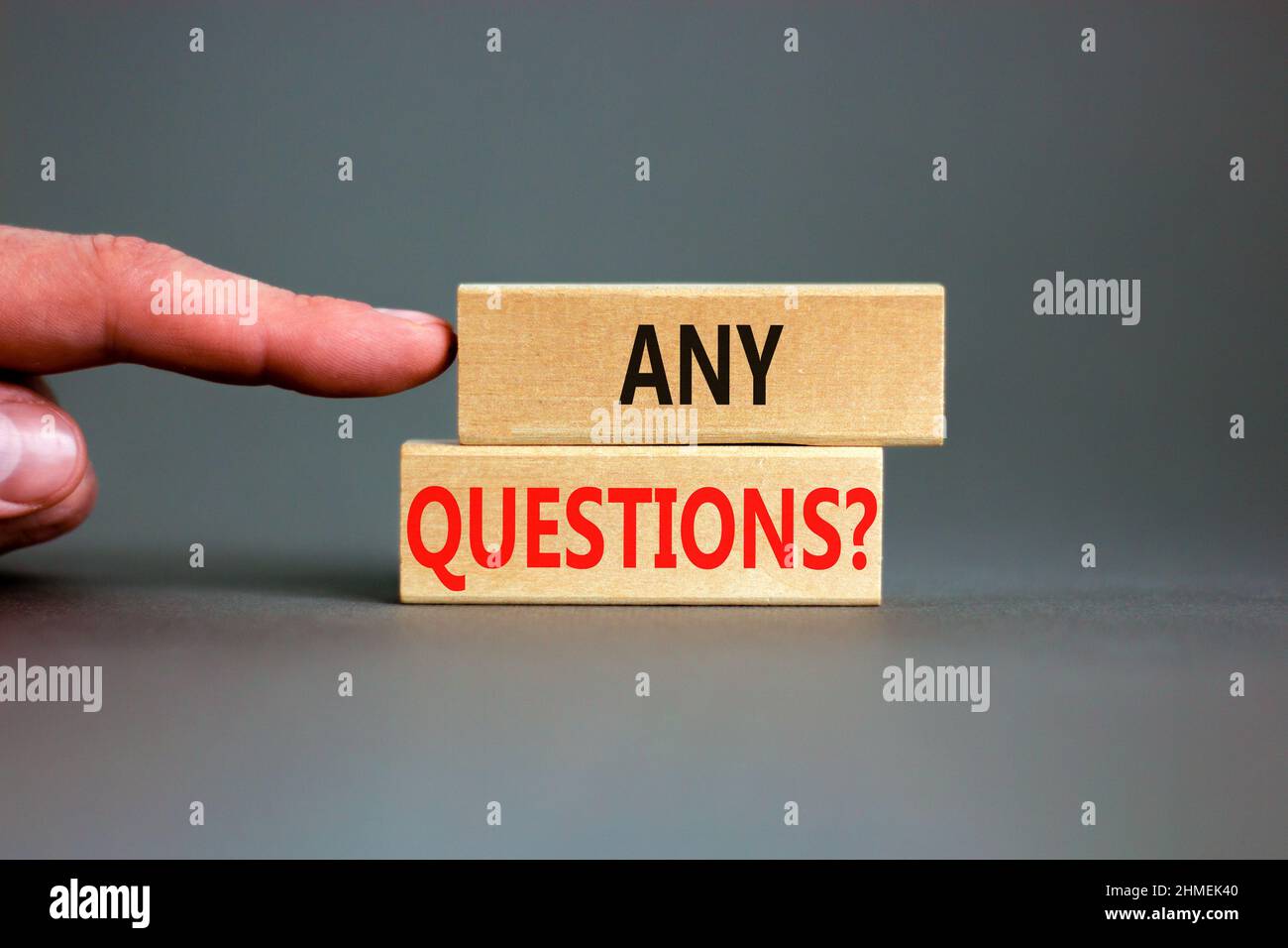 Any questions symbol. Concept words Any questions on wooden blocks on a ...
