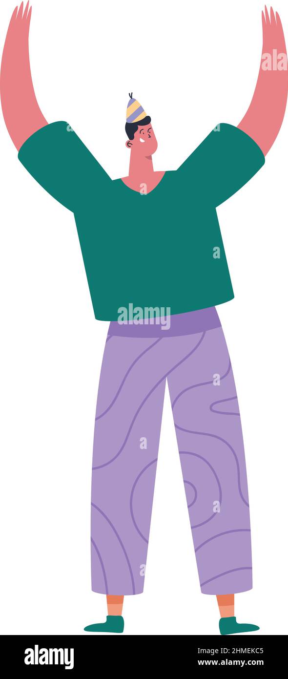 happy man celebrating avatar character Stock Vector Image & Art - Alamy