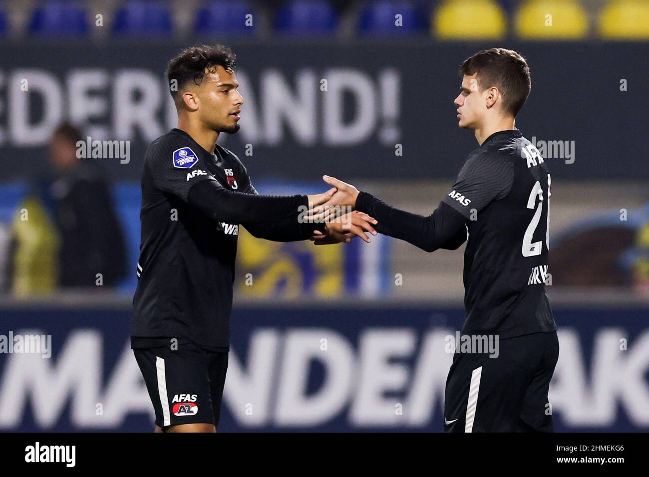 WAALWIJK, NETHERLANDS - FEBRUARY 9: Milos Kerkez of AZ Alkmaar makes his debuut for of AZ ...