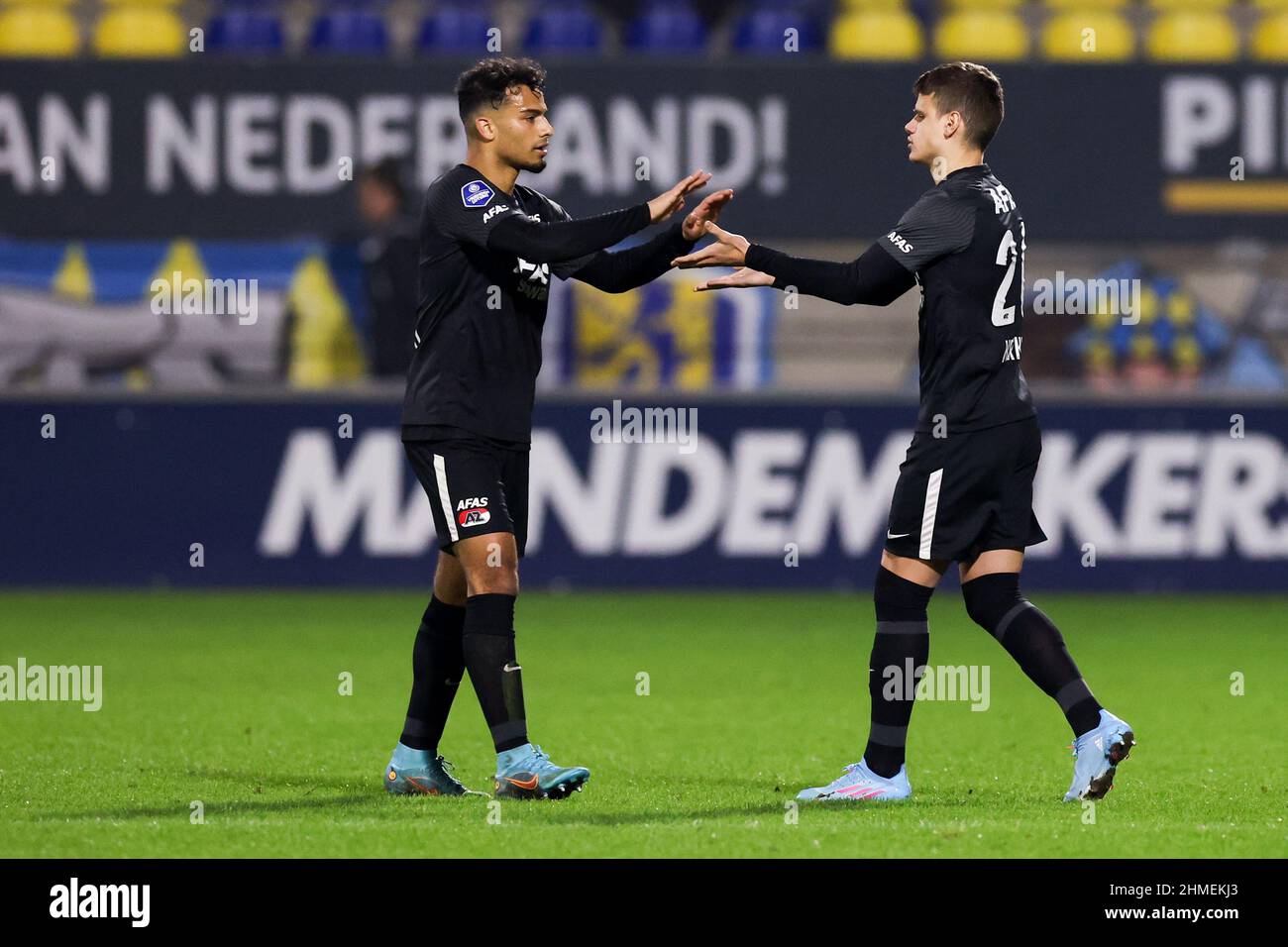 WAALWIJK, NETHERLANDS - FEBRUARY 9: Milos Kerkez of AZ Alkmaar makes his debuut for of AZ ...
