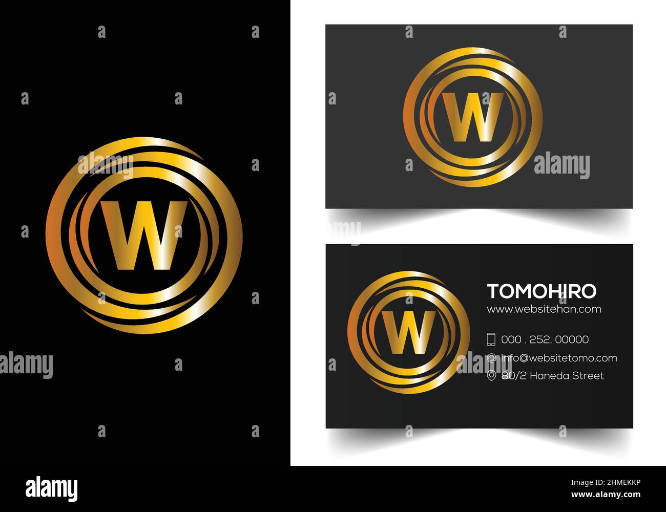 Primary W Golden Monogram Vector Circles Font Emblem Alphabet Creative ...