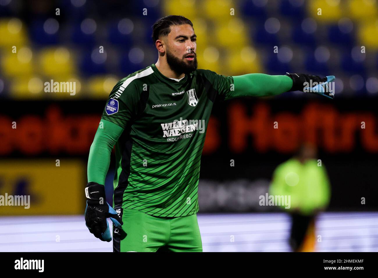 WAALWIJK, NETHERLANDS - FEBRUARY 9: Goalkeeper Issam El Maach of RKC ...