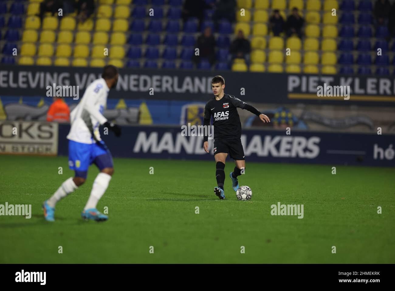 WAALWIJK, NETHERLANDS - FEBRUARY 9: Milos Kerkez of AZ Alkmaar makes his debuut for of AZ ...