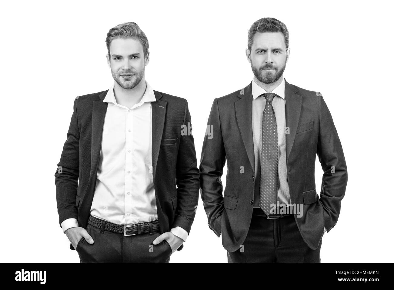 two men in formal suit. businessmen isolated on white. boss and ...