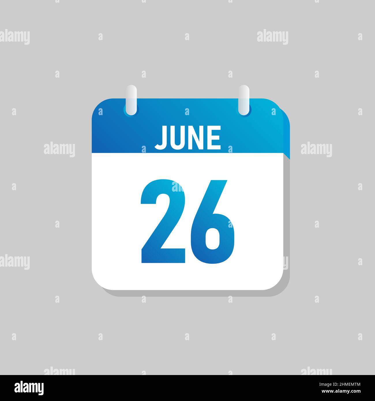 White daily calendar Icon June in a Flat Design style. Easy to edit ...