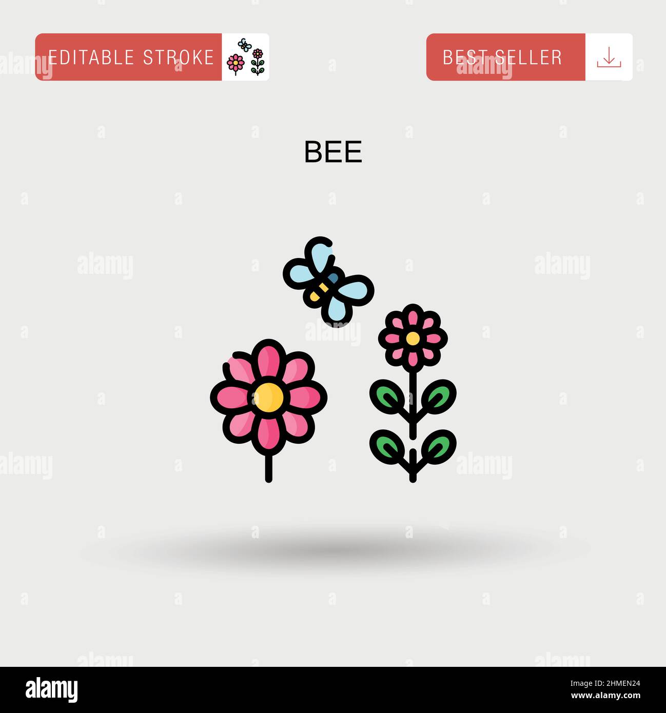 Bee Simple vector icon Stock Vector Image & Art - Alamy