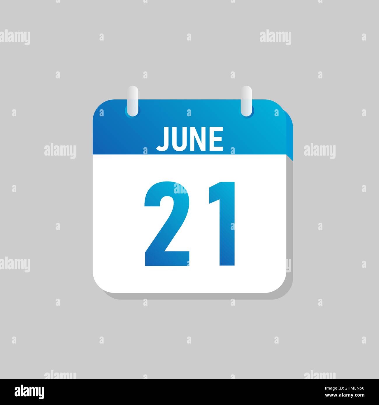 White daily calendar Icon June in a Flat Design style. Easy to edit ...