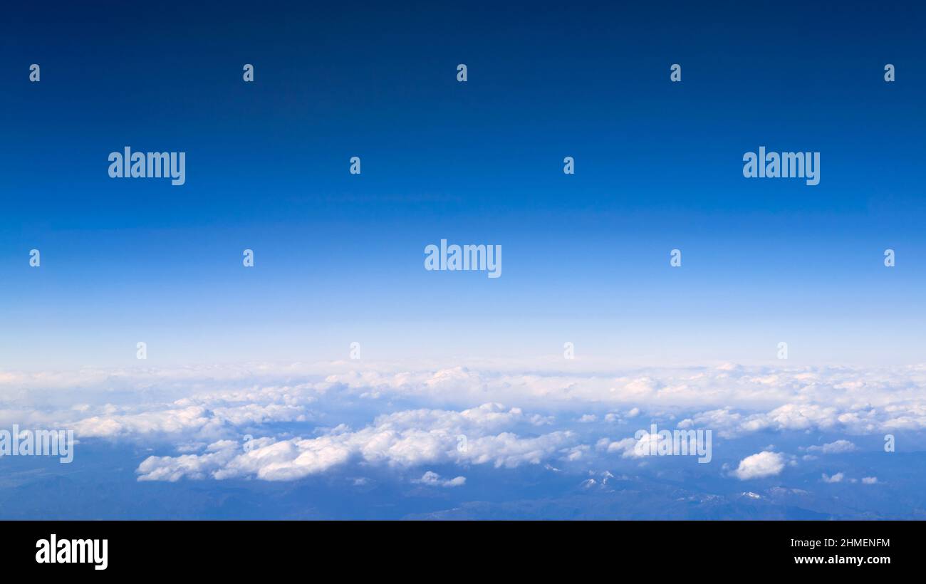 Beautiful cloudscape with blue sky and to copy space up for promotional text or advertisement ...