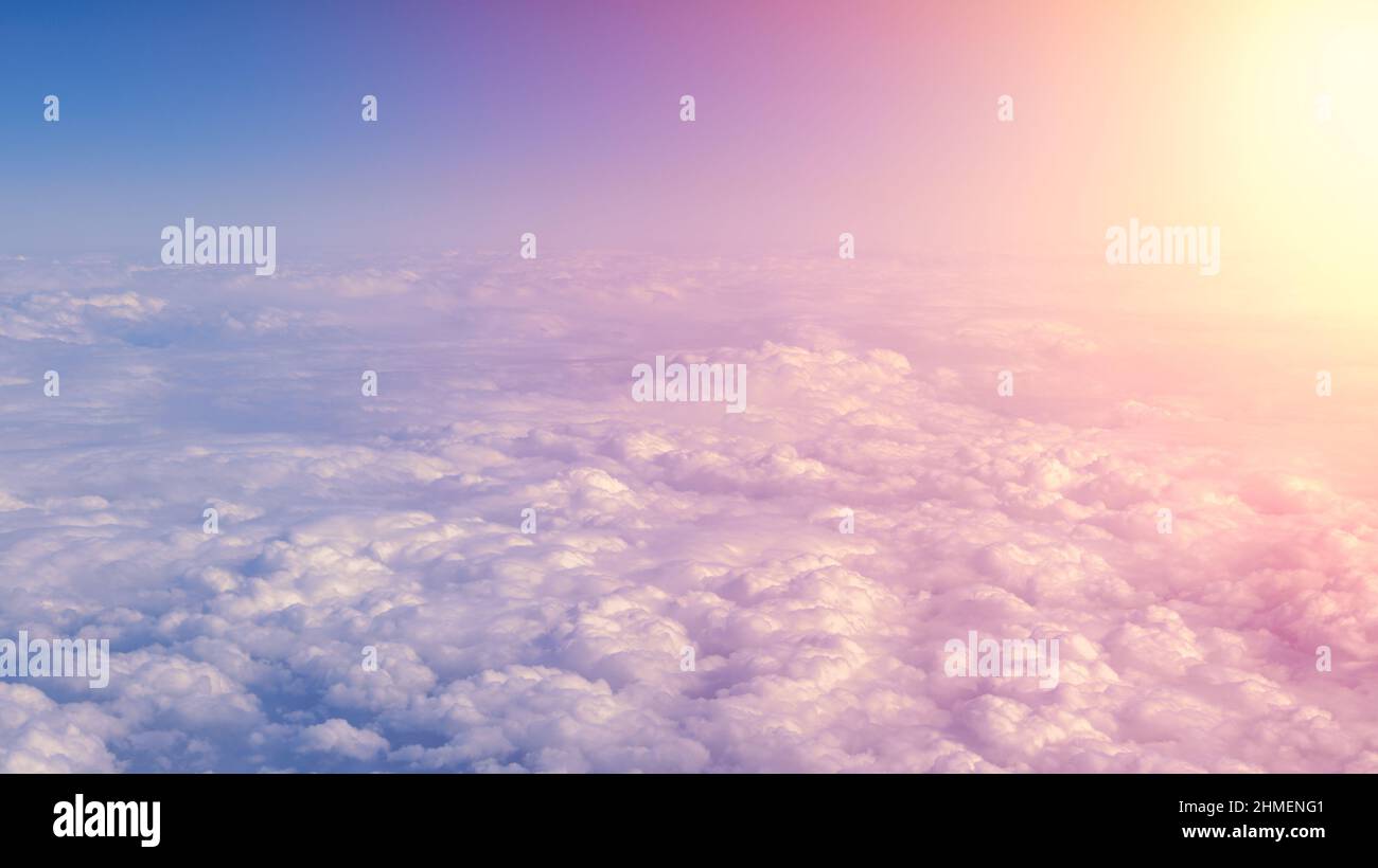 Aerial traveling. Wonderful view of the sky and clouds with the ...